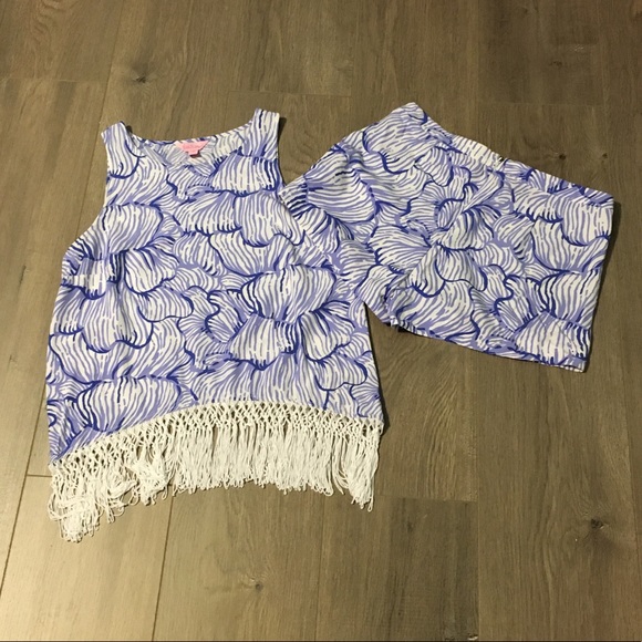 Lilly Pulitzer | Tops | Lilly Pulitzer 2 Pc Sonya Set Fringe Crop Top ...